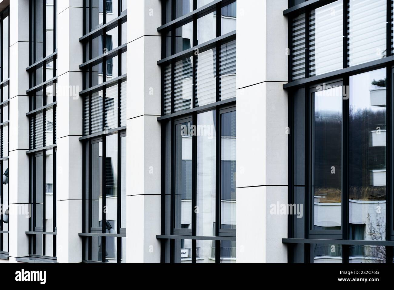 Modern Office Building with Repetitive Window Pattern and Minimalist ...