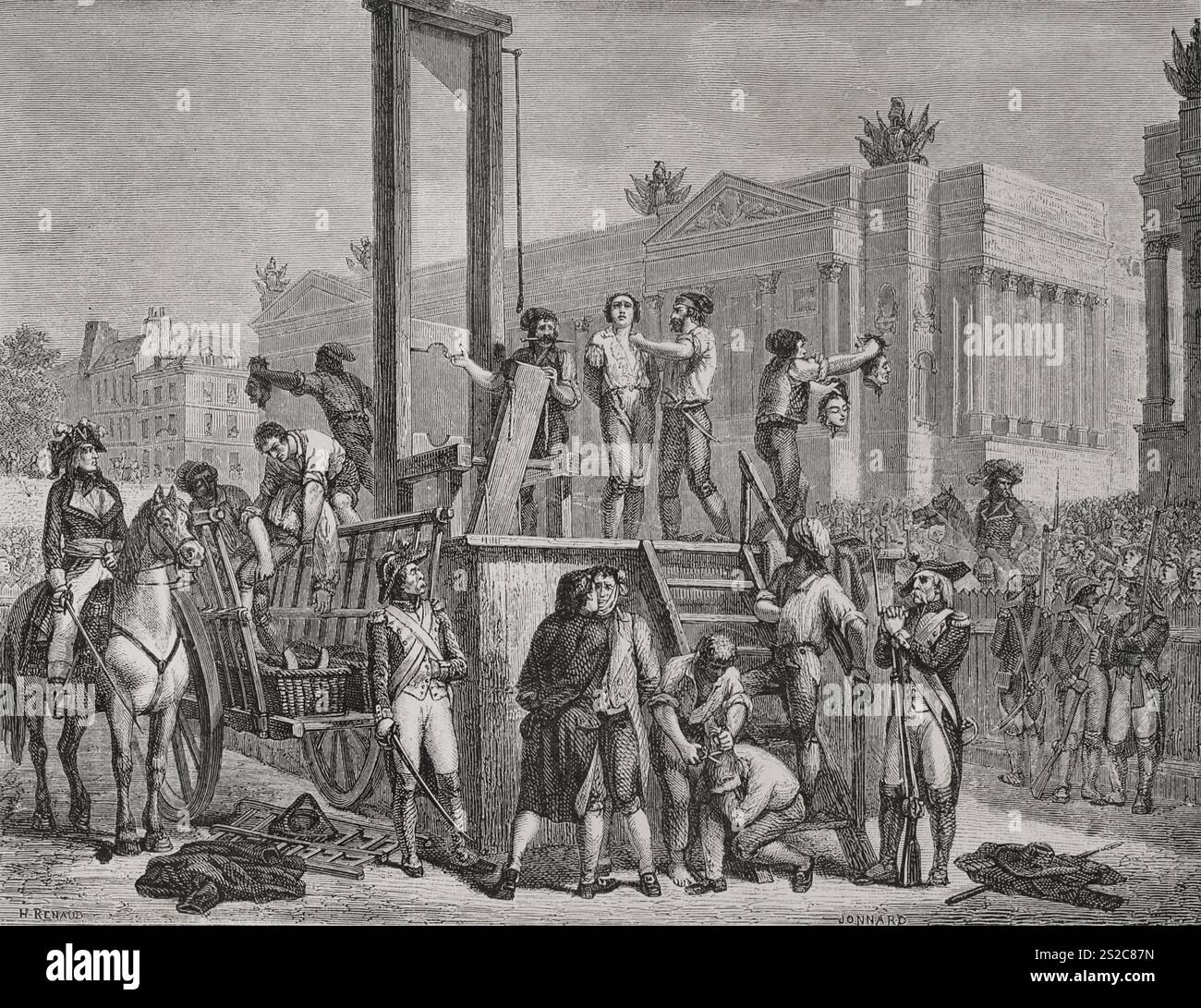 French Revolution. Public execution by guillotin of Maximilien ...