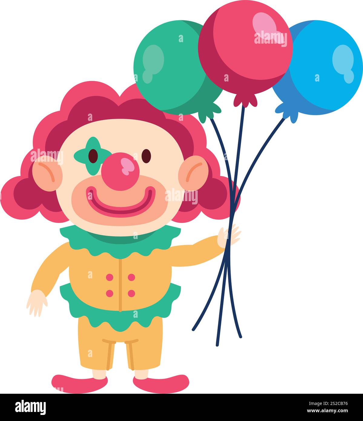 happy cute clown with balloons Stock Vector Image & Art - Alamy