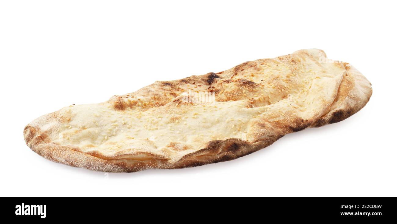 One delicious stuffed calzone isolated on white Stock Photo - Alamy