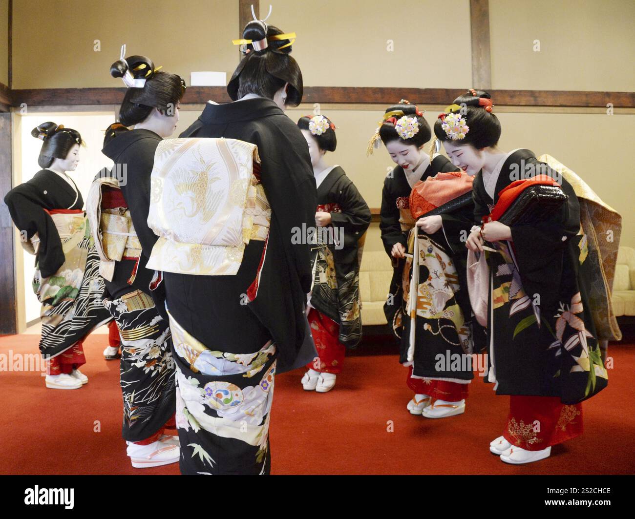 Kyoto, Japan. 07th Jan, 2025. Japanese "geiko" traditional professional ...
