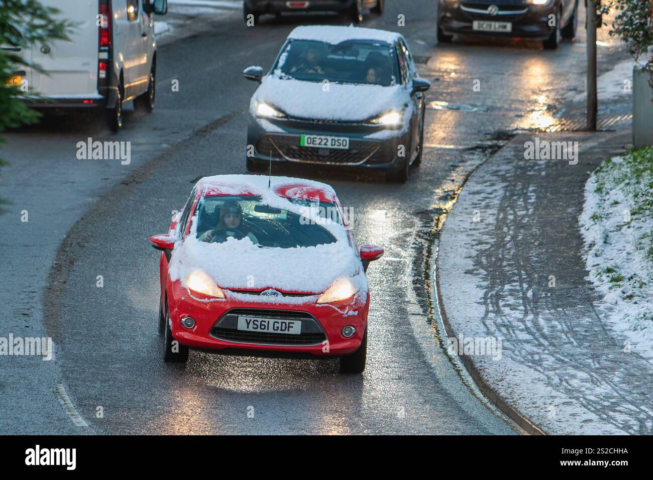 Chippenham, Wiltshire, UK. 7th Jan, 2025. Drivers are pictured in ...