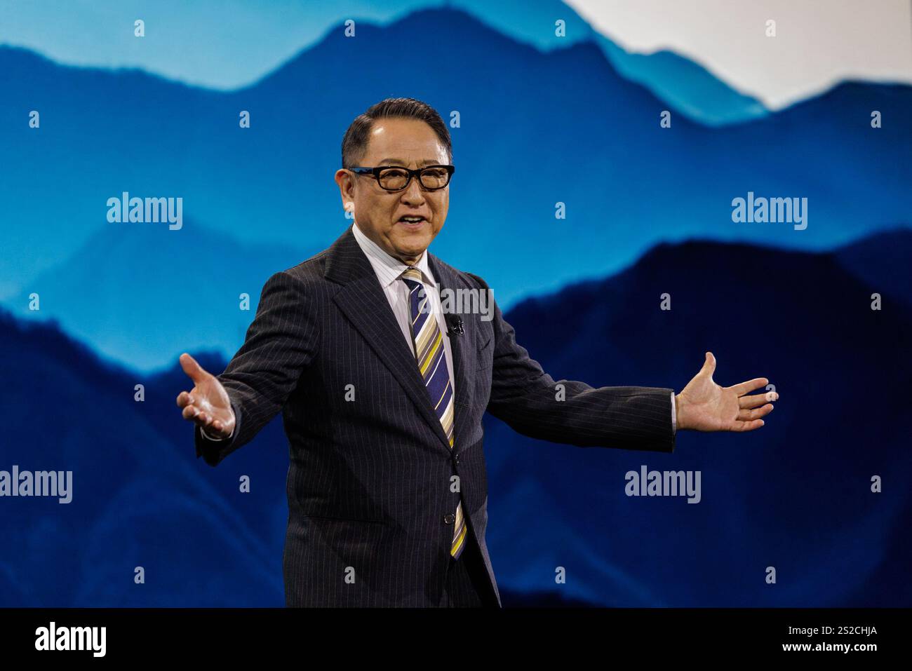 Akio Toyoda, Chairman of the Board of Directors at Toyota, speaks ...