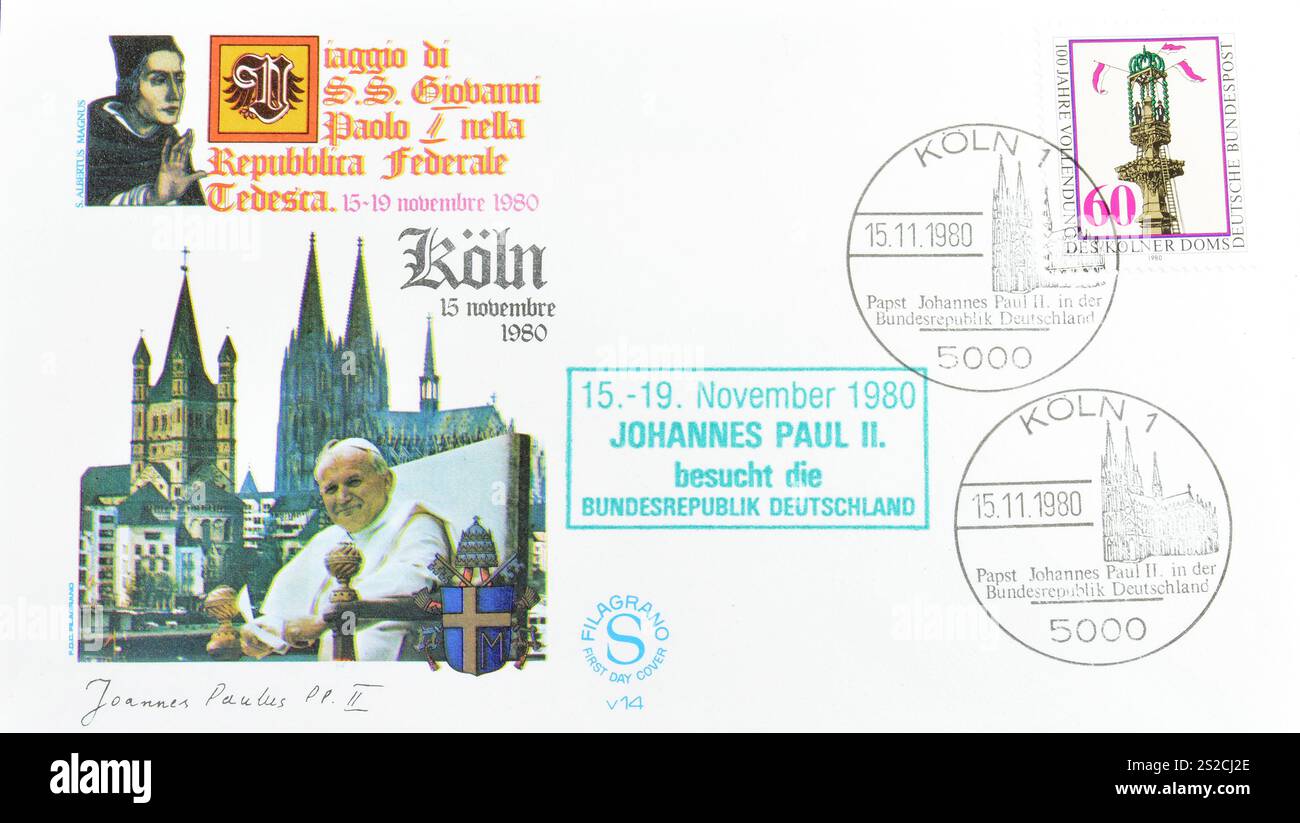 Letter with cancelled postage stamp printed by Germany, that celebrates ...