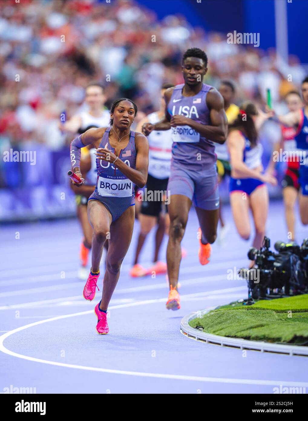 Kaylyn Brown participating in the 4X400 meters relay mixed at the Paris ...