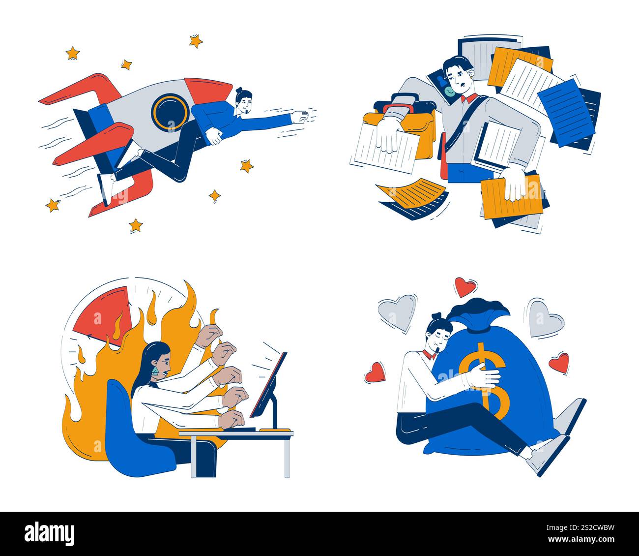 Cartoon doodle work activities hi-res stock photography and images - Alamy