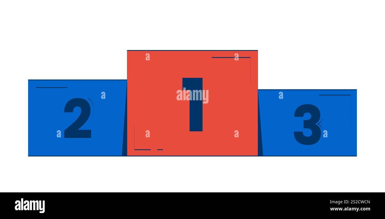 Podium finish for competition winners 2D doodle object Stock Vector ...