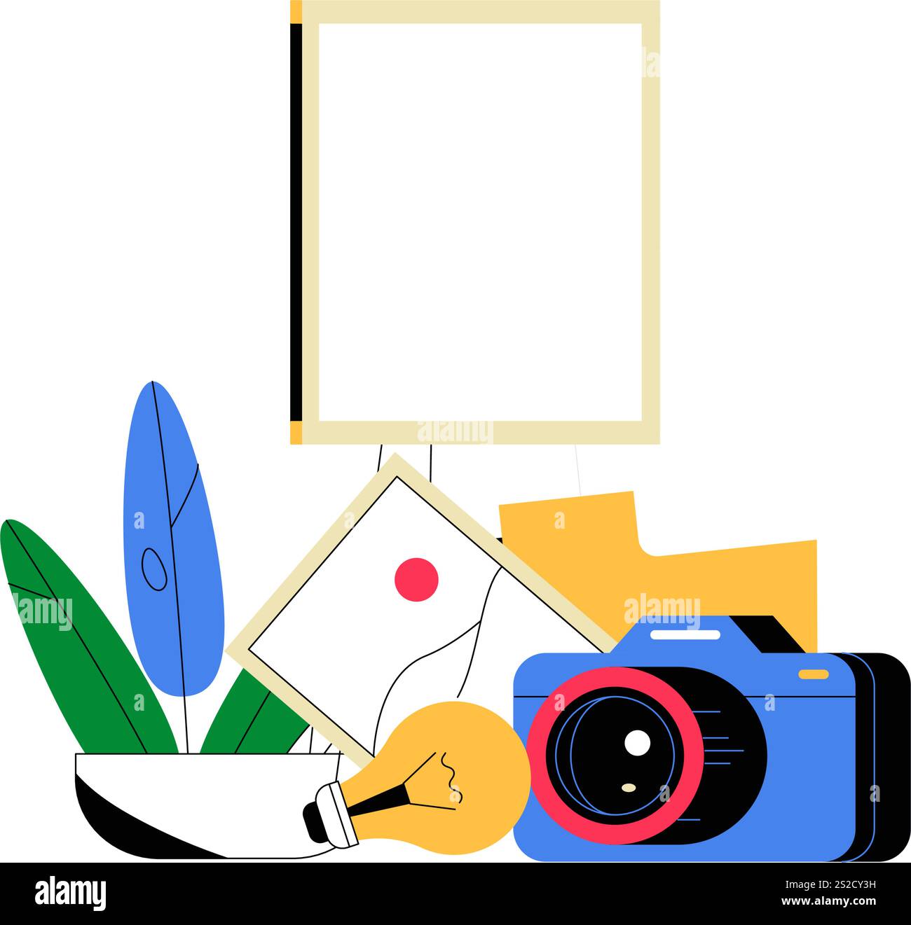 Photography Class Tools In Flat Vector Illustration Symbolizing ...