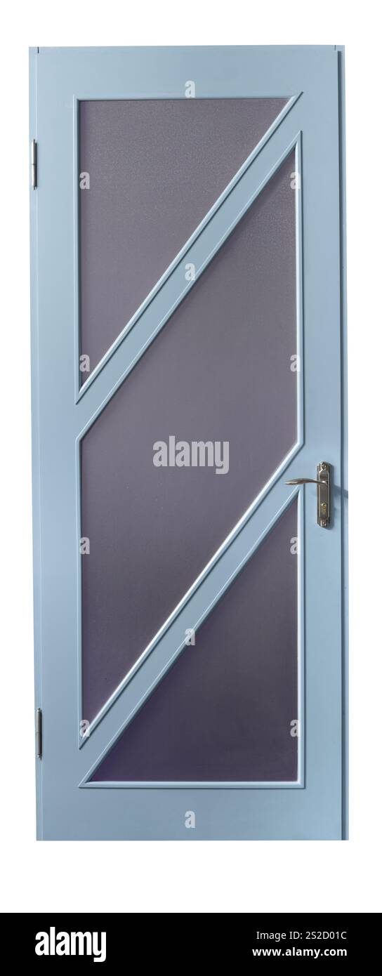 Very High definition of a entire blue door isolated on white background ...