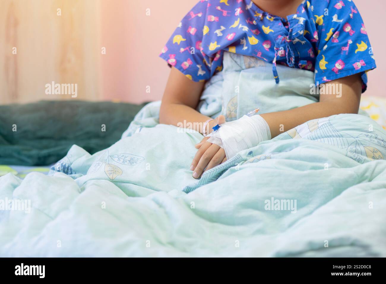 Illness Asian child admitted at modern and comfortable equipped ...