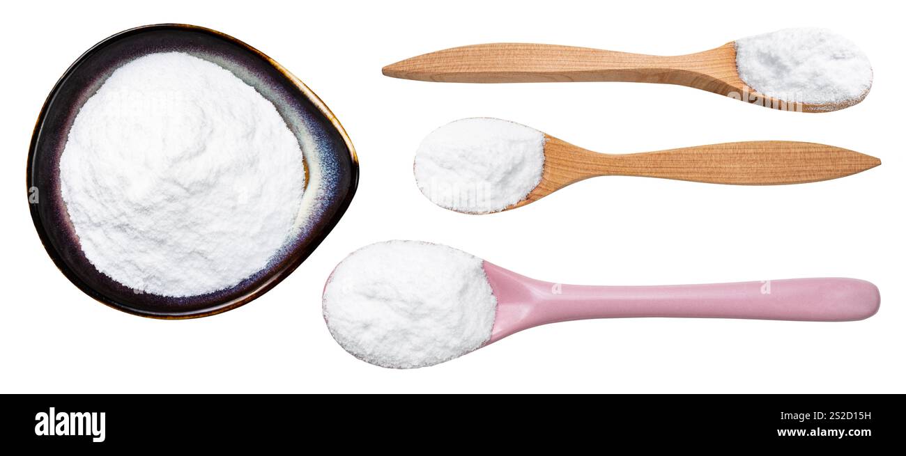 set of various dextrose sugars isolated on white background Stock Photo ...