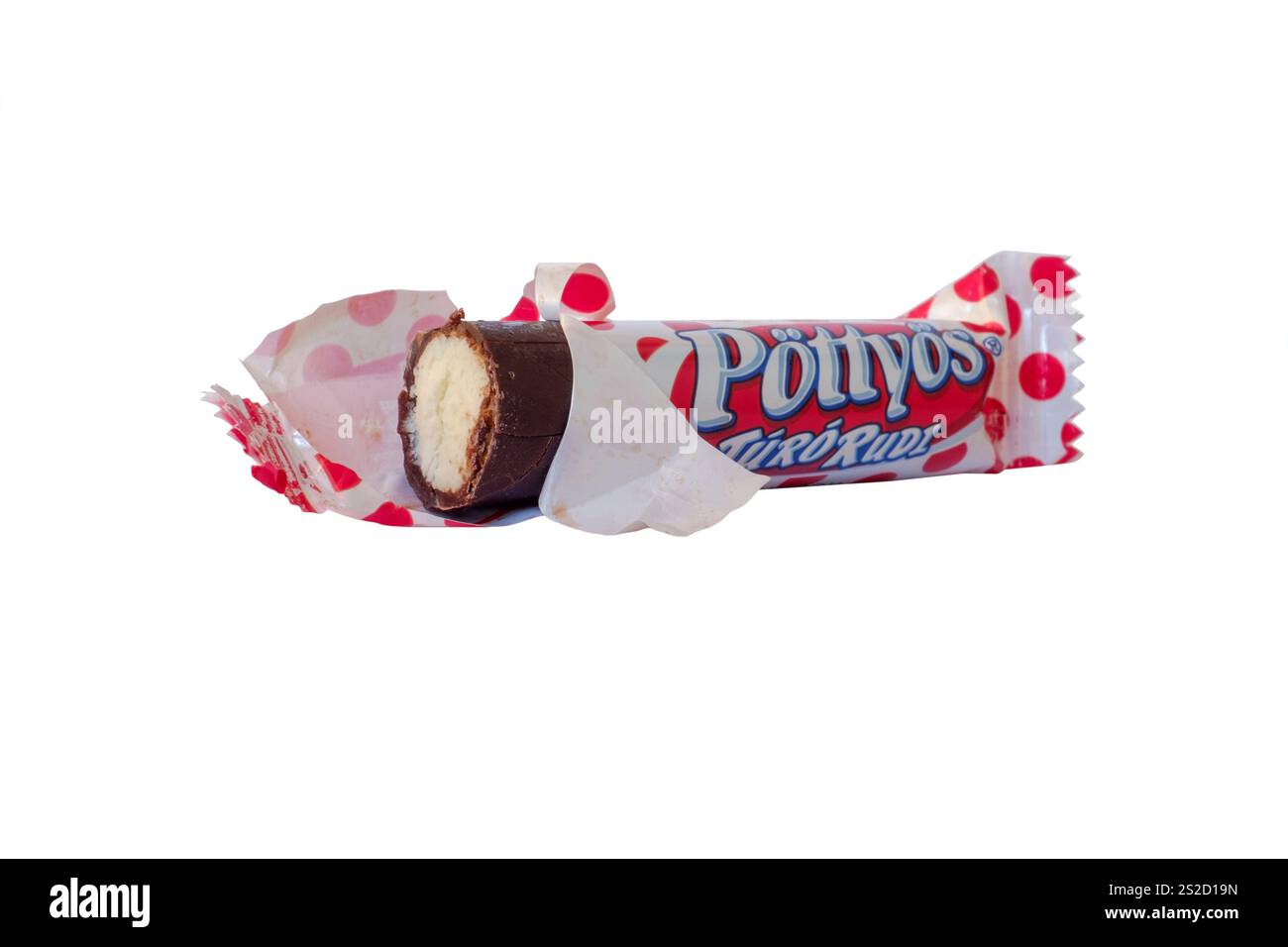 bar of popular traditional hungarian snack pottyos turo rudi cut out on ...
