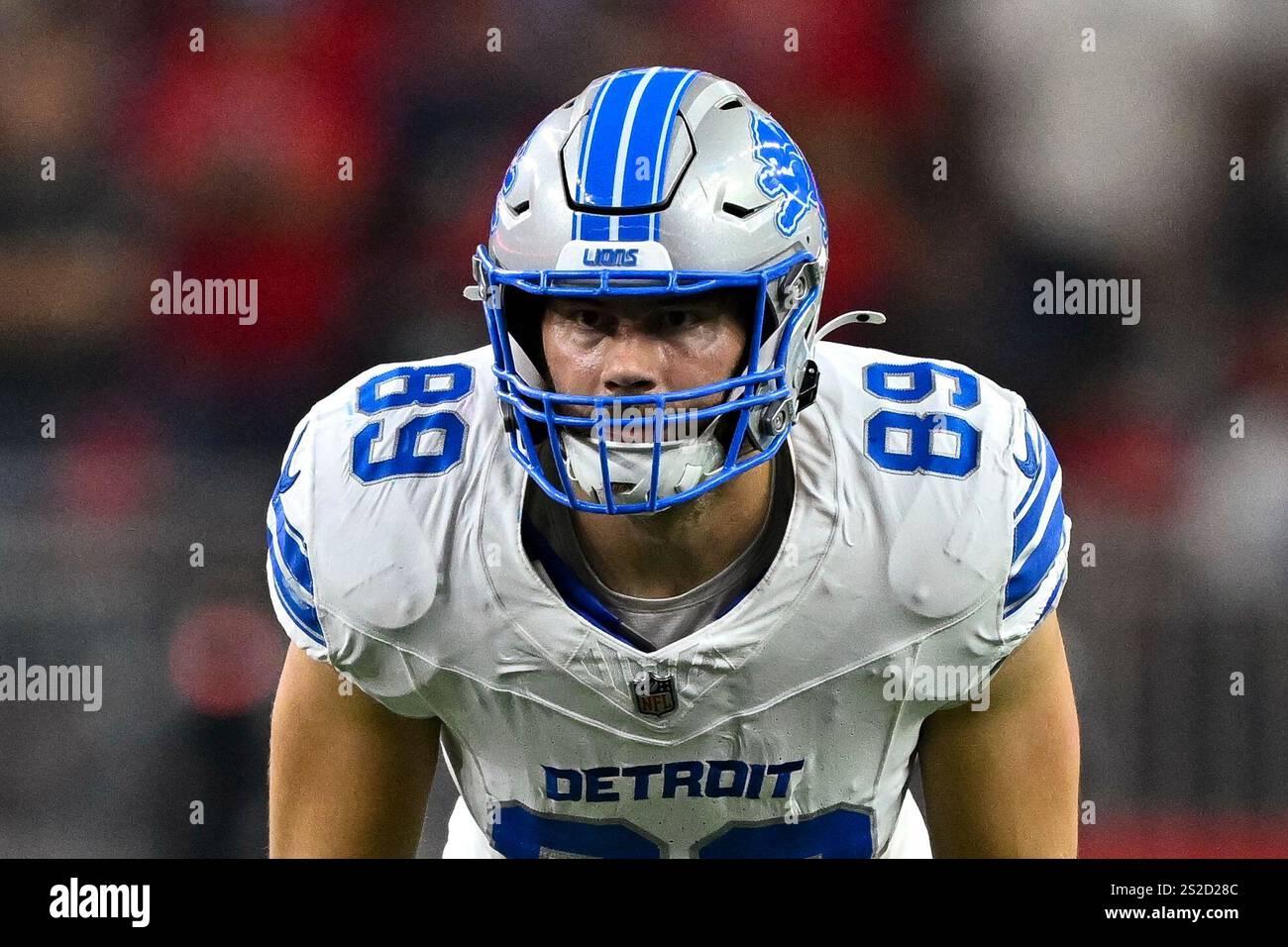 Detroit Lions tight end Brock Wright (89) lines up against the Houston ...
