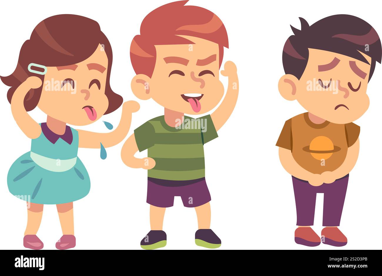 Kids bullying. Verbal and physical social conflict between children ...