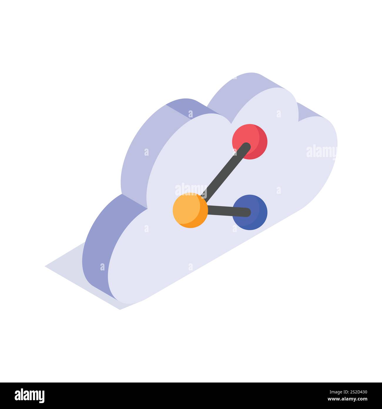 Icon of cloud networking with connected nodes for data sharing Stock Vector Image & Art - Alamy