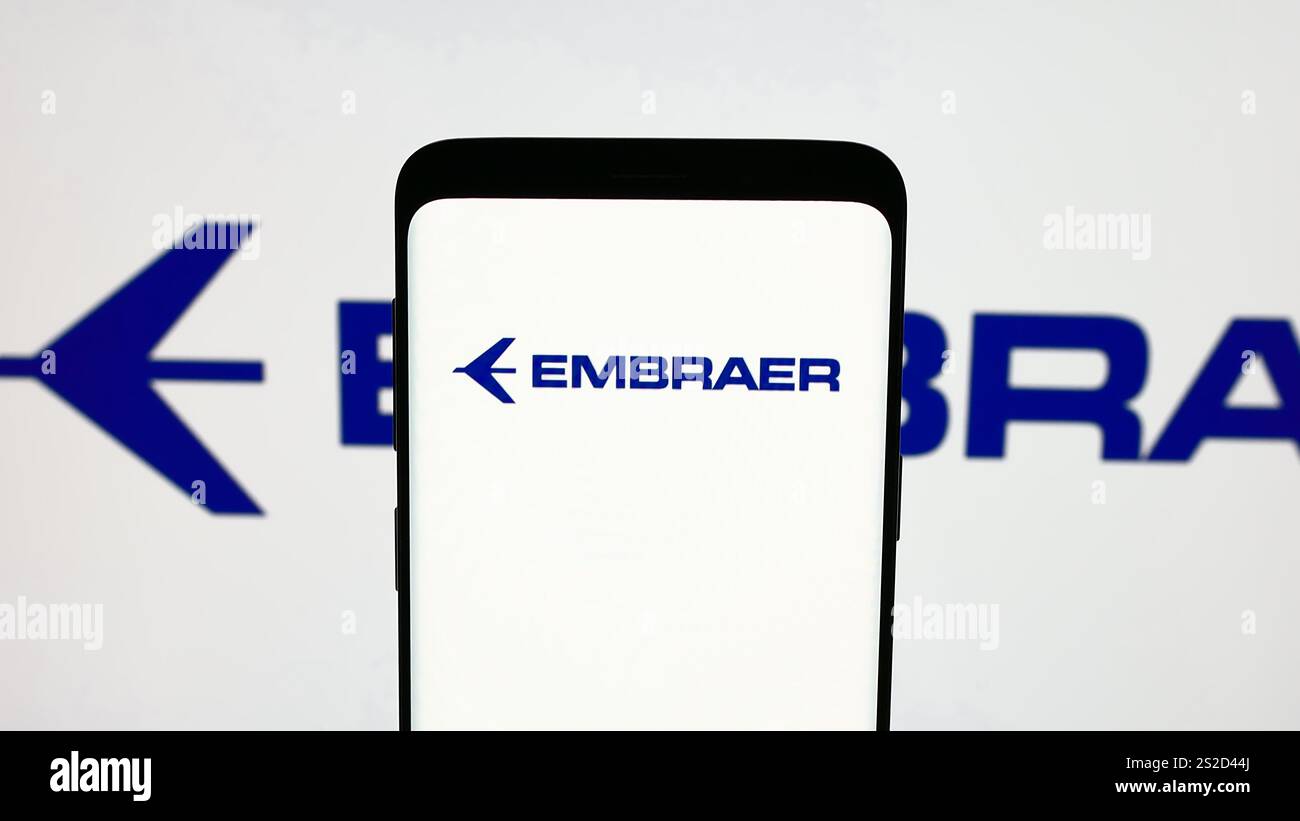 In this photo illustration, a mobile phone with the logo of Brazilian ...