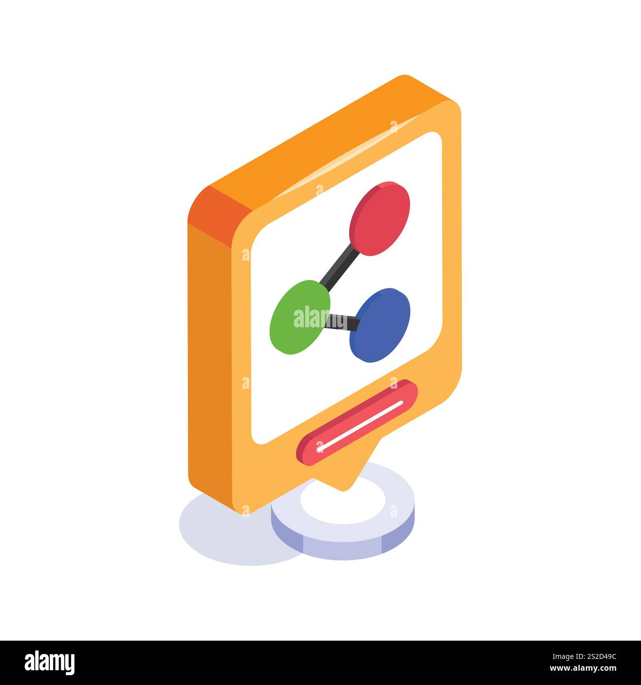 Isometric sharing center icon depicting interconnected nodes for ...