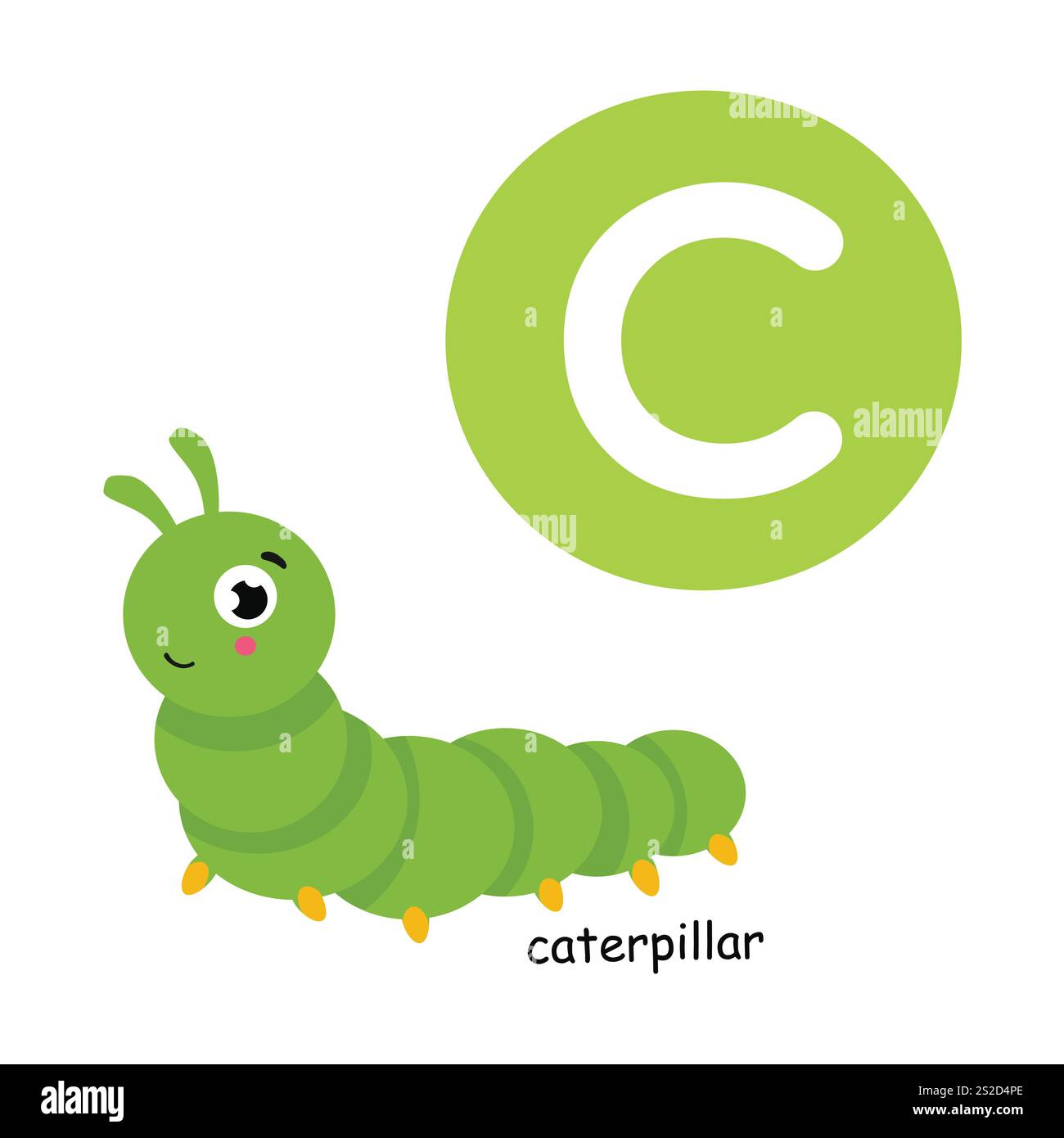 Animal alphabet cearning letter C for children. C is for caterpillar ...