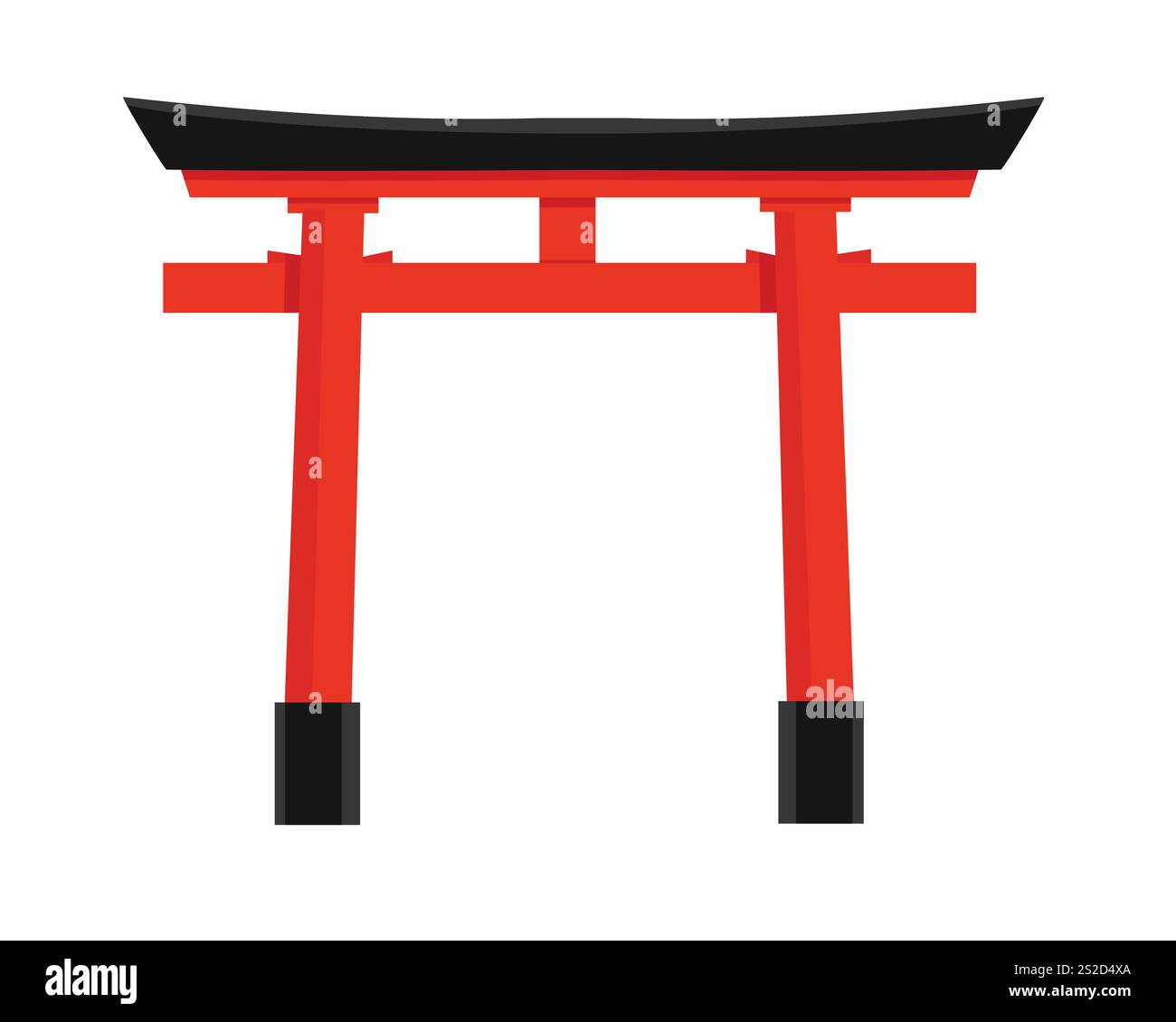 Japanese traditional red torii gate isolated on white background ...