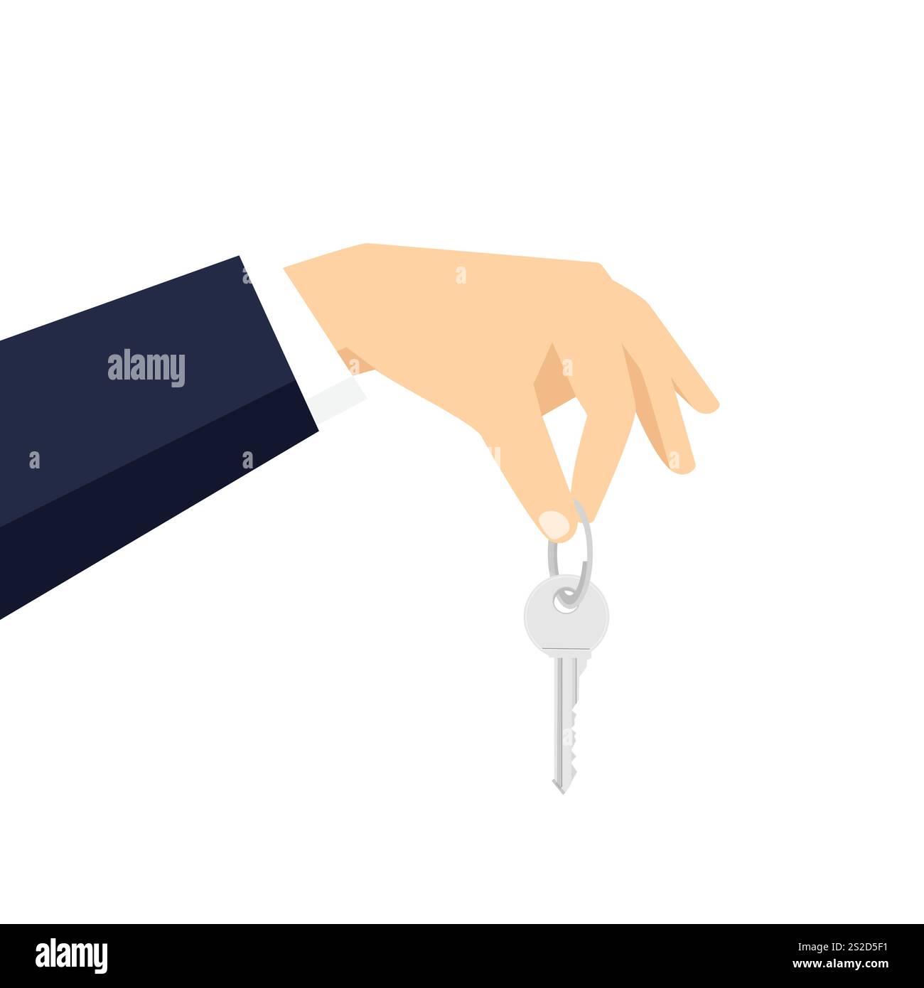 Hand holding keys isolated on white background. Vector illustration ...