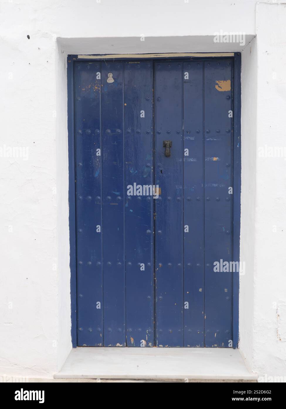 Old historical door in Competa a white town in Andalusia Spain Stock ...