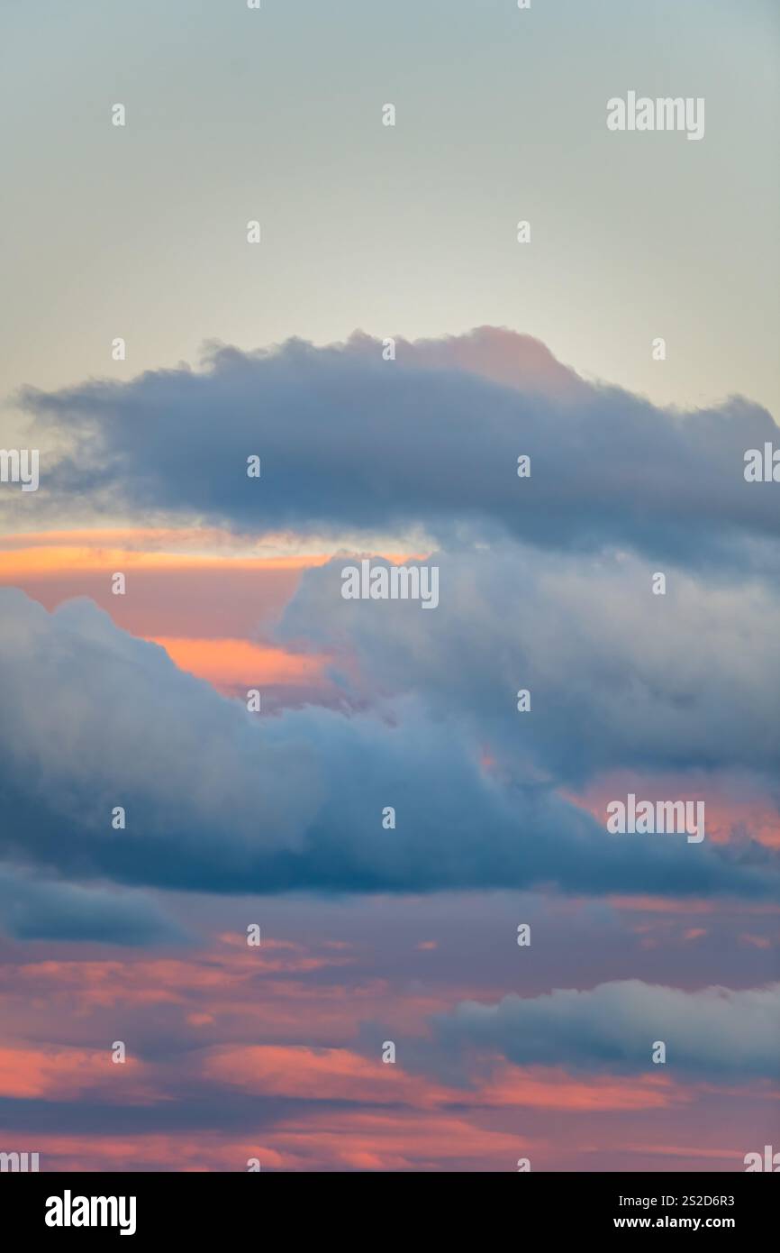 Sunset sky with stratus clouds over Blacktown, Sydney, NSW, Australia ...