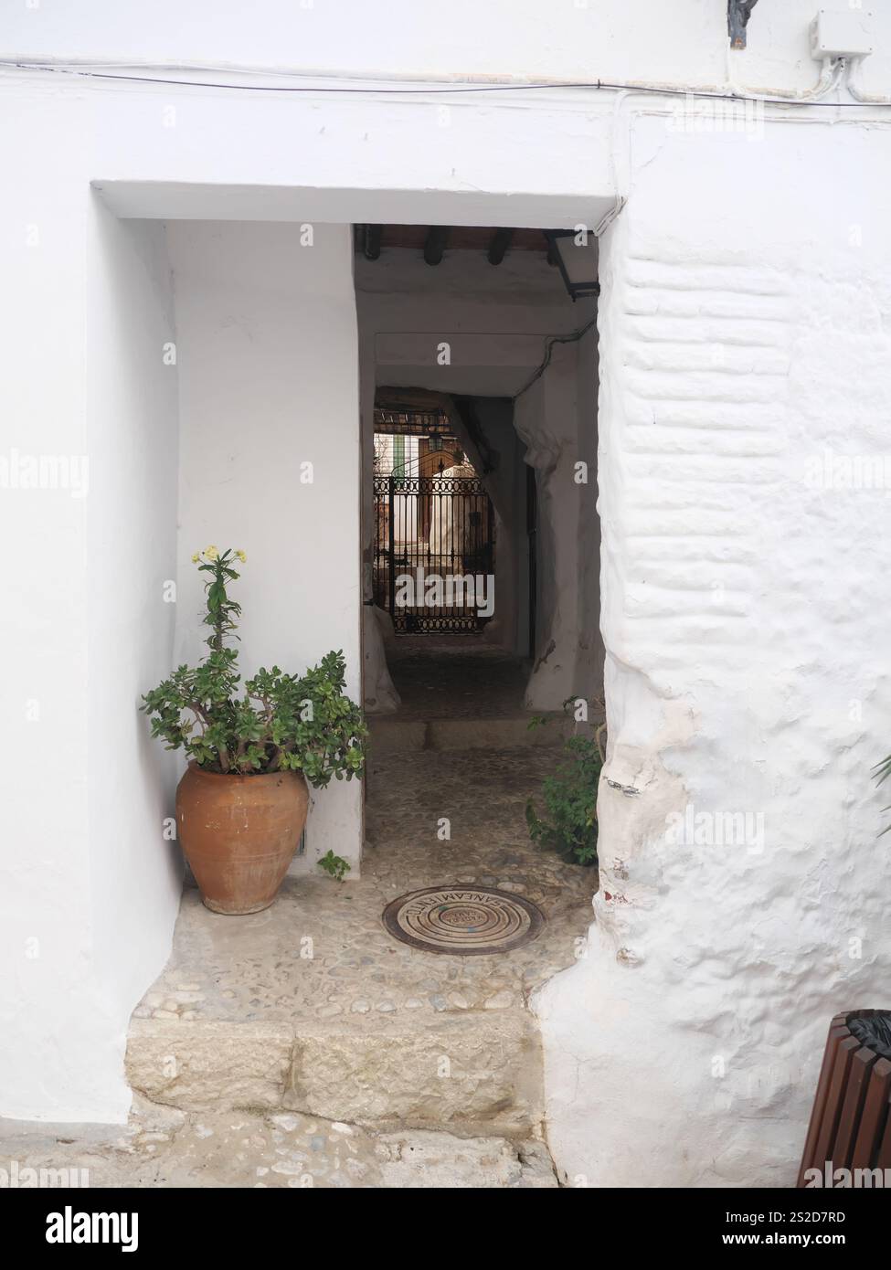 House entrance in Competa a white town in Andalusia Spain Stock Photo ...