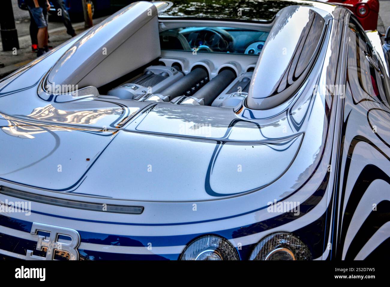 Paris, France - April 18th 2015 : Rear of Bugatti Veyron "l'Or Blanc ...