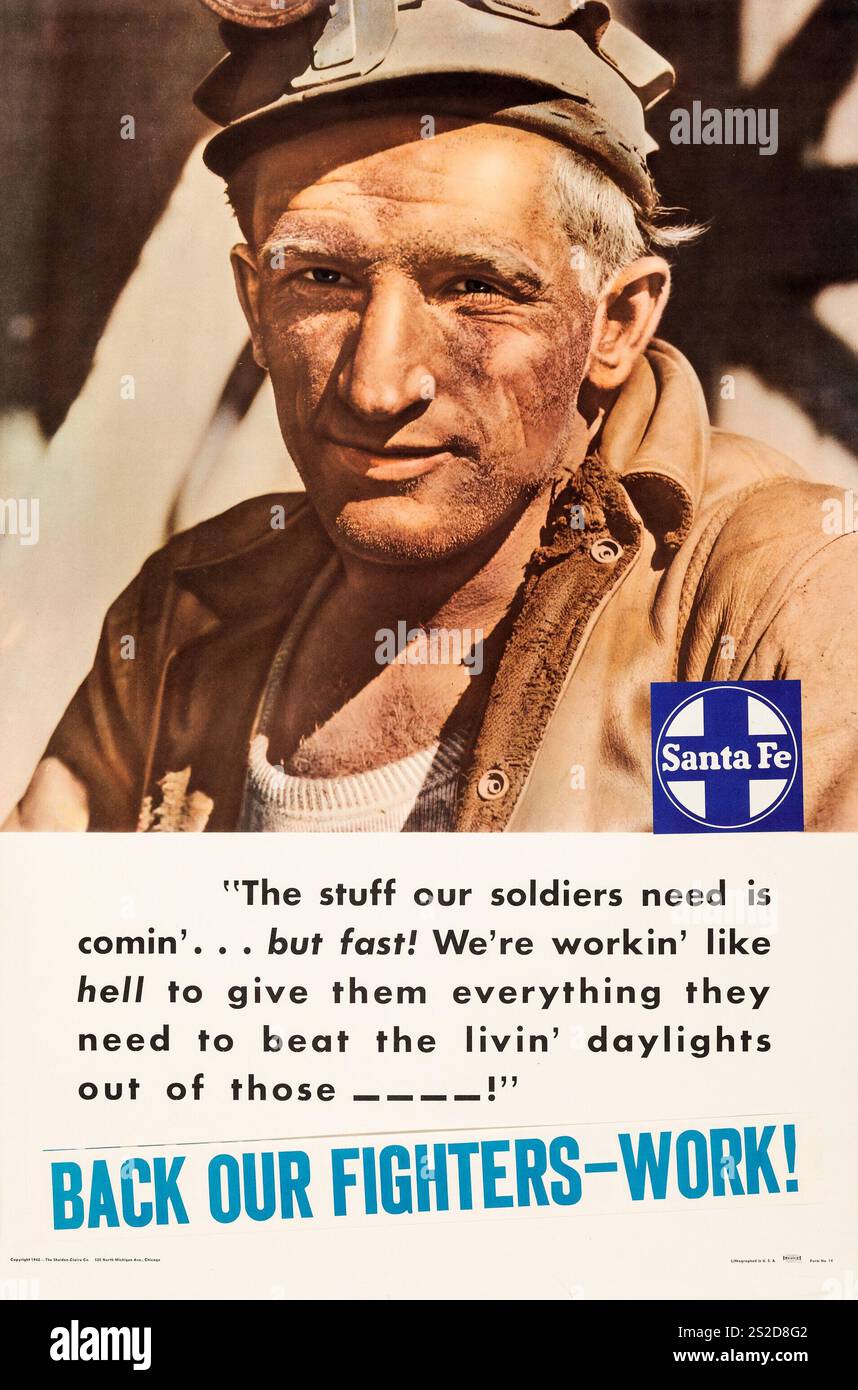 American World War II Propaganda Poster (Sheldon-Claire Co. Santa Fe ...