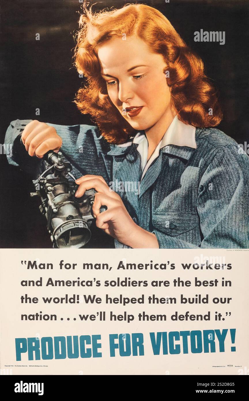American World War II Propaganda Poster (Sheldon-Claire Co., 1942) "Man ...