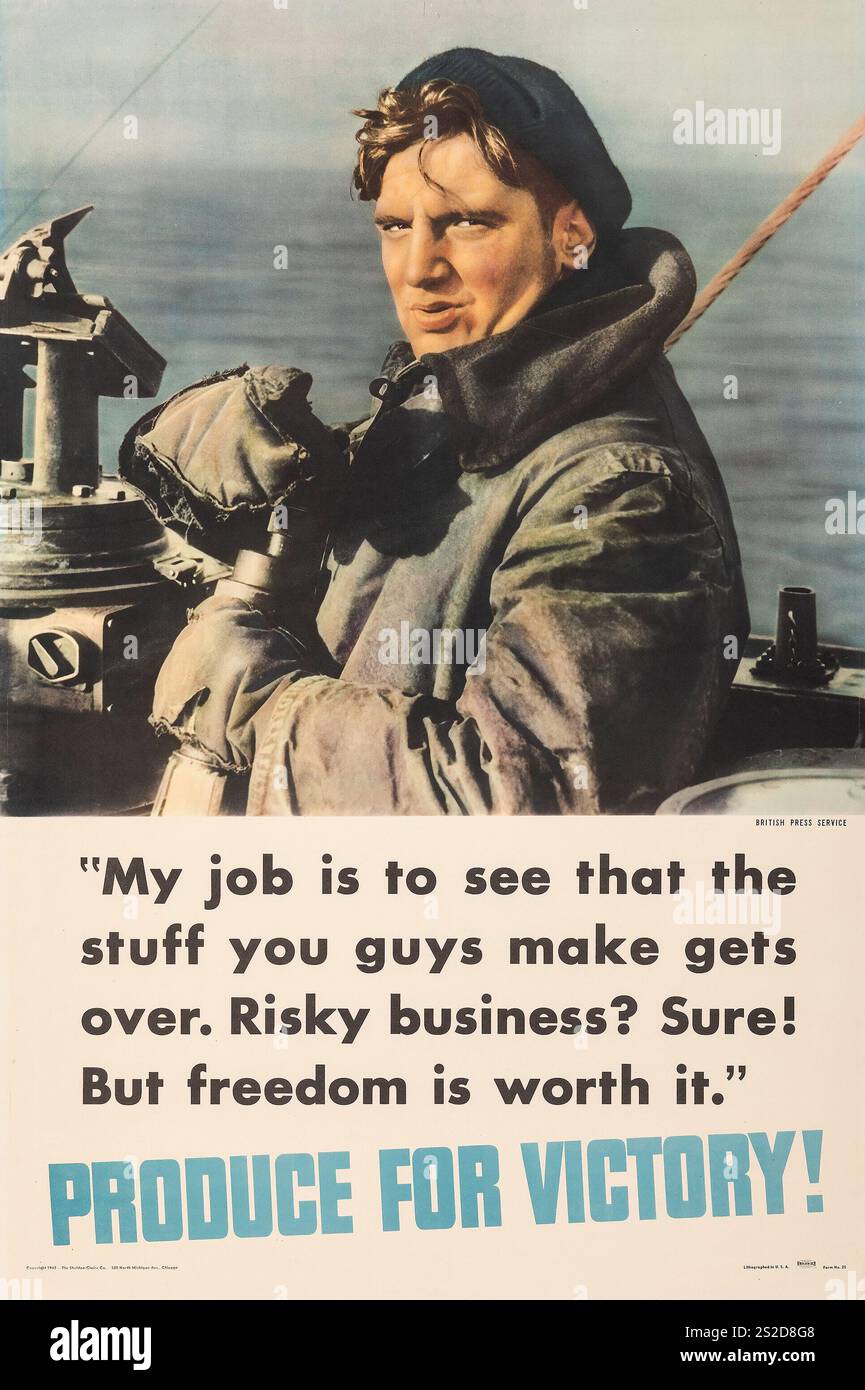 American World War II Propaganda Poster (Sheldon-Claire Co., 1942) "My ...