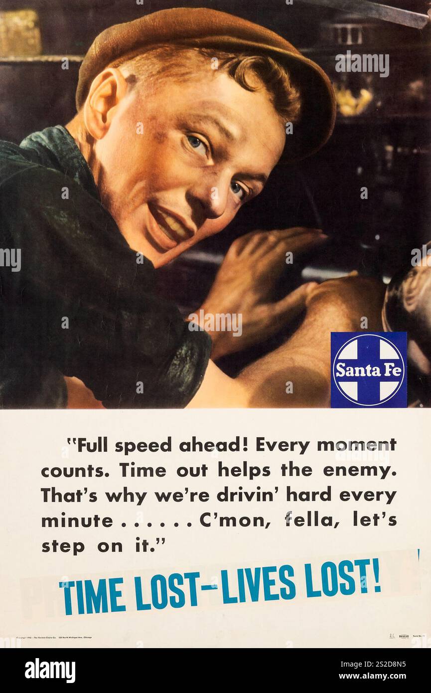 American World War II Propaganda Poster (Sheldon-Claire, Santa Fe, 1942 ...