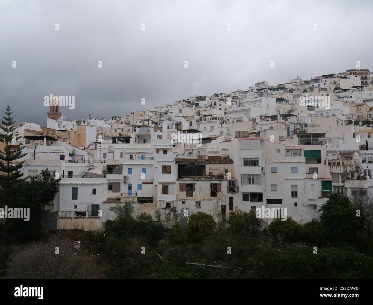 View of Competa a white town in Andalusia Spain Stock Photo - Alamy