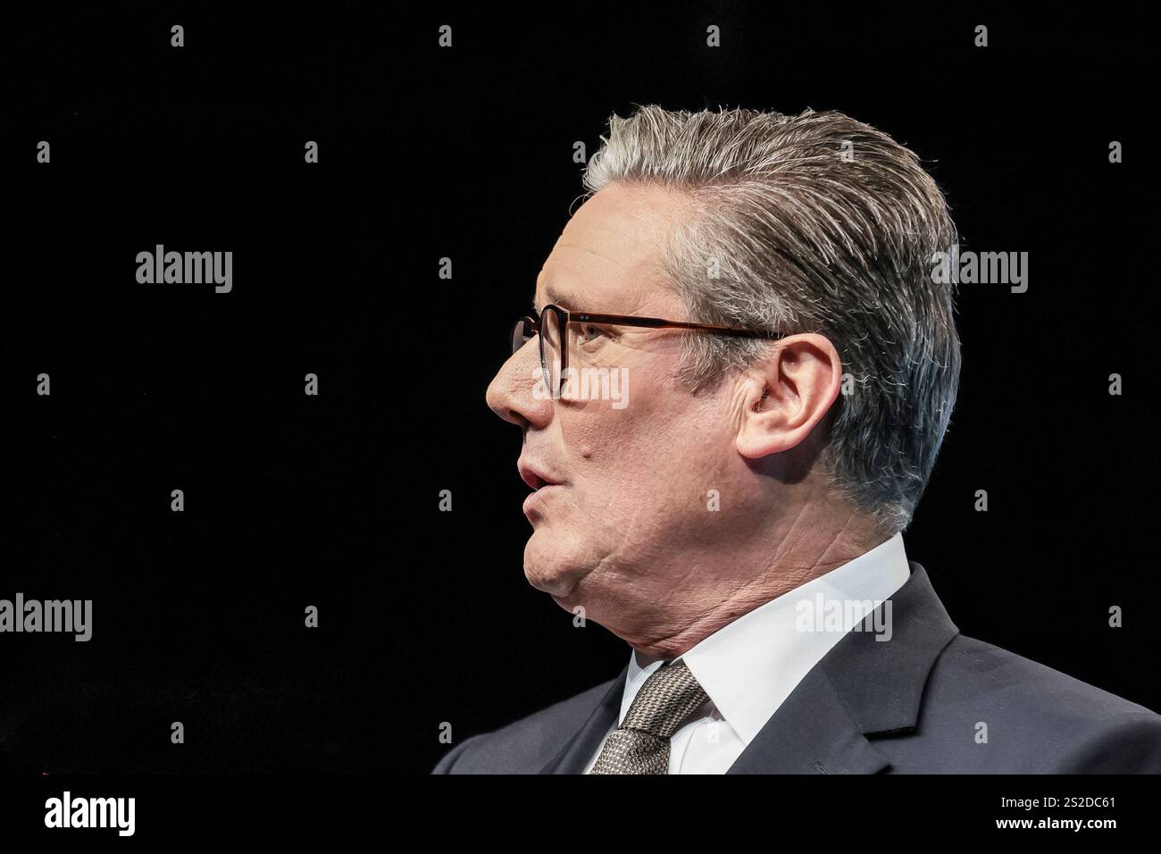 Sir Keir Starmer, Prime Minister of the United Kingdom, close up head ...