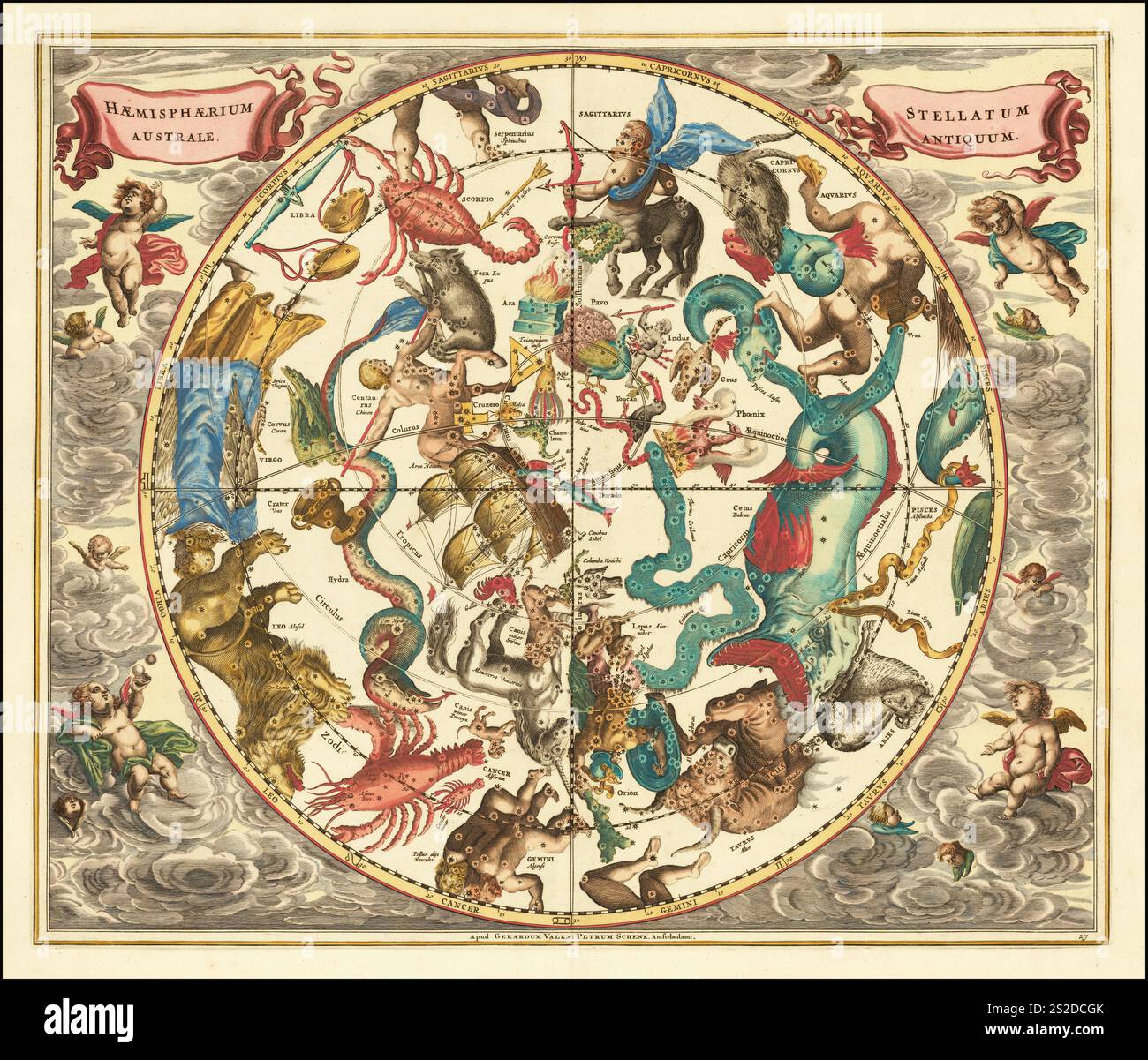 Haemisphaerium Stellatum Australe Antiquum, 1660, digitale verbesserte ...