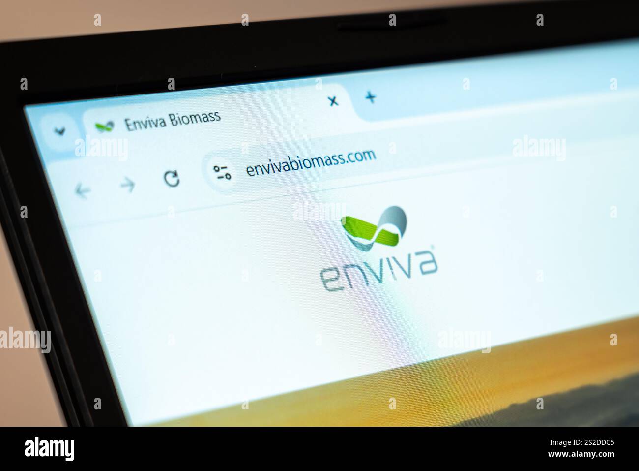 New York, USA - January 07, 2025: Enviva Biomass website displayed on computer screen showcasing ...