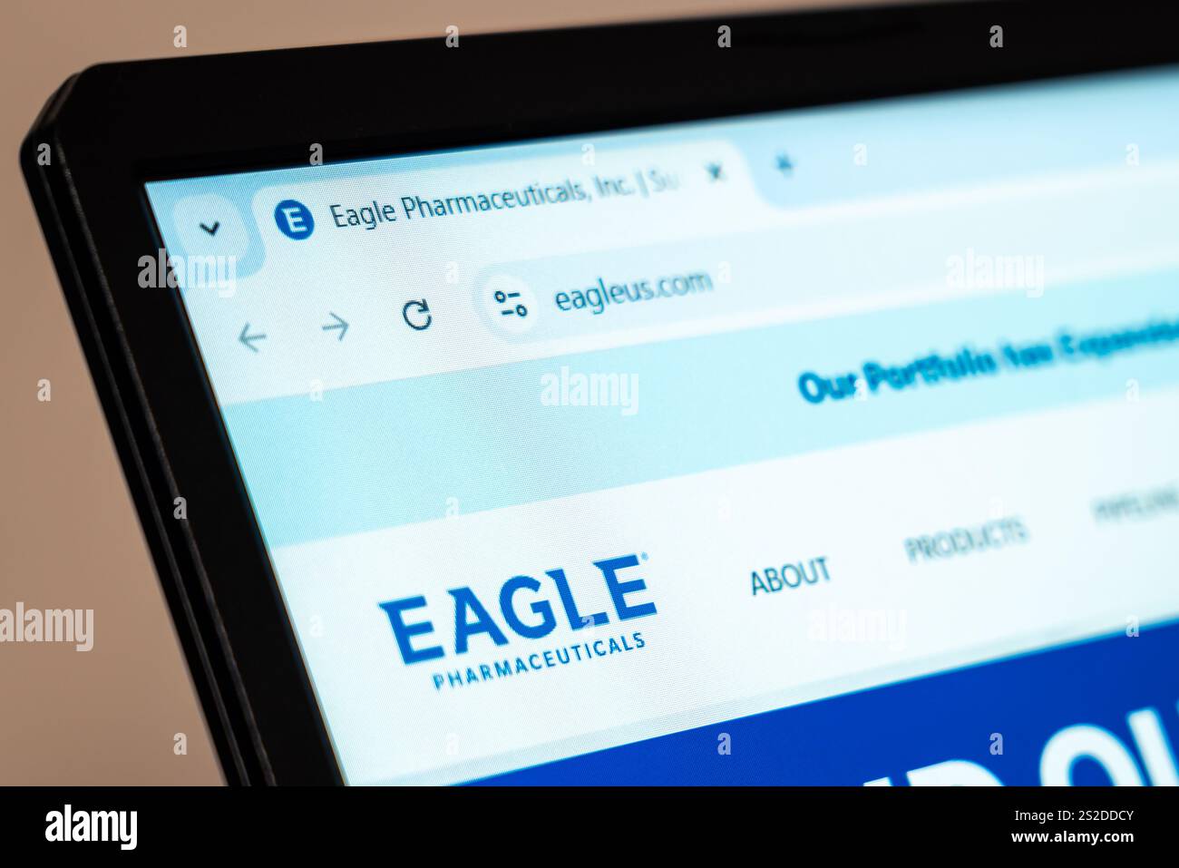 New York, USA - January 07, 2025: Eagle Pharmaceuticals website ...