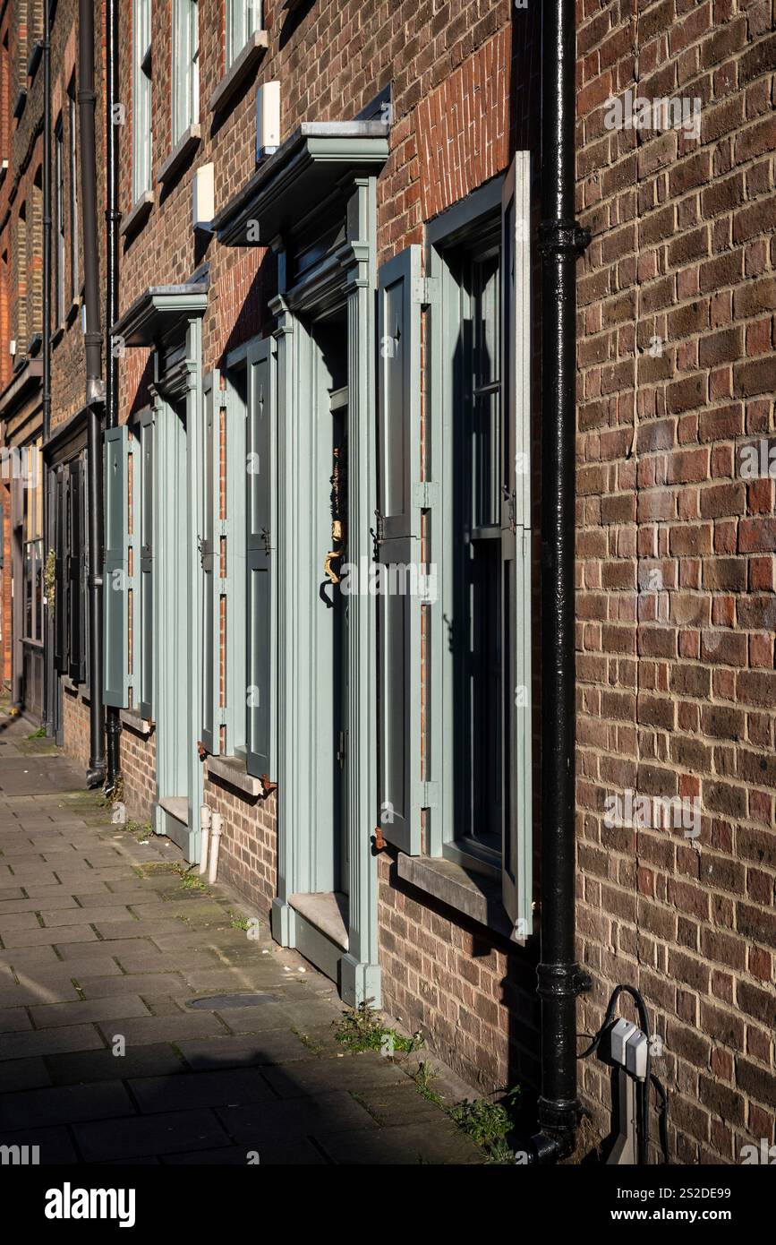 Gentrified street of terrace houses in East End, London, England, UK ...