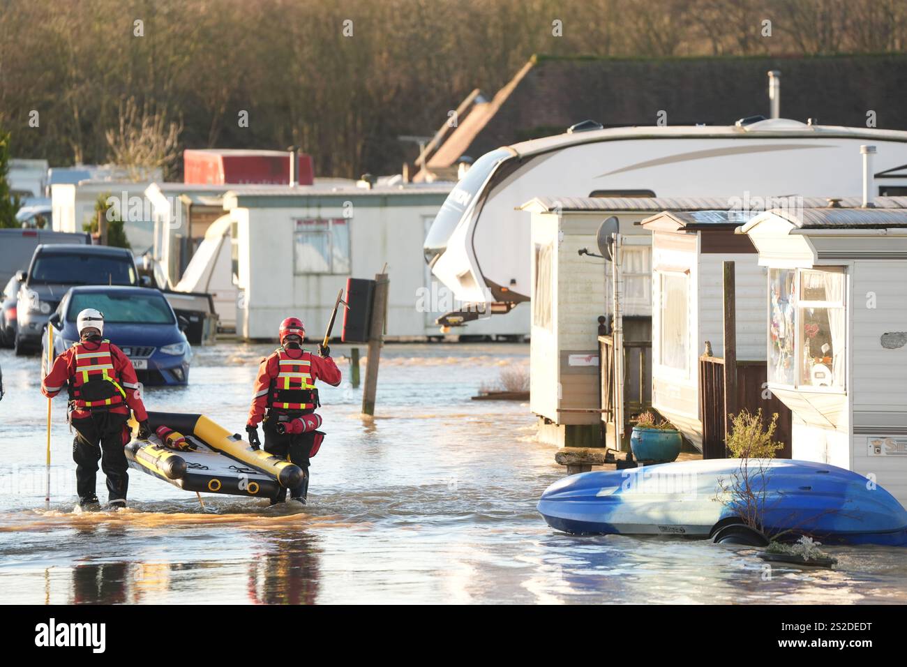 Flooding at a caravan park near Barrow upon Soar, Leicestershire ...