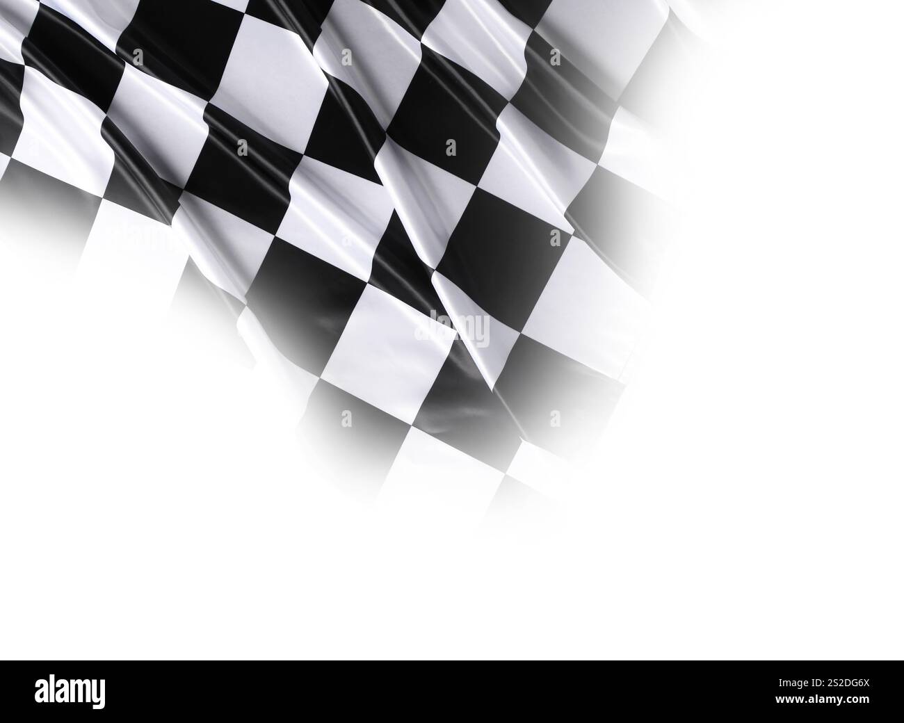 Racing flag with black and white checkers on white background Stock ...