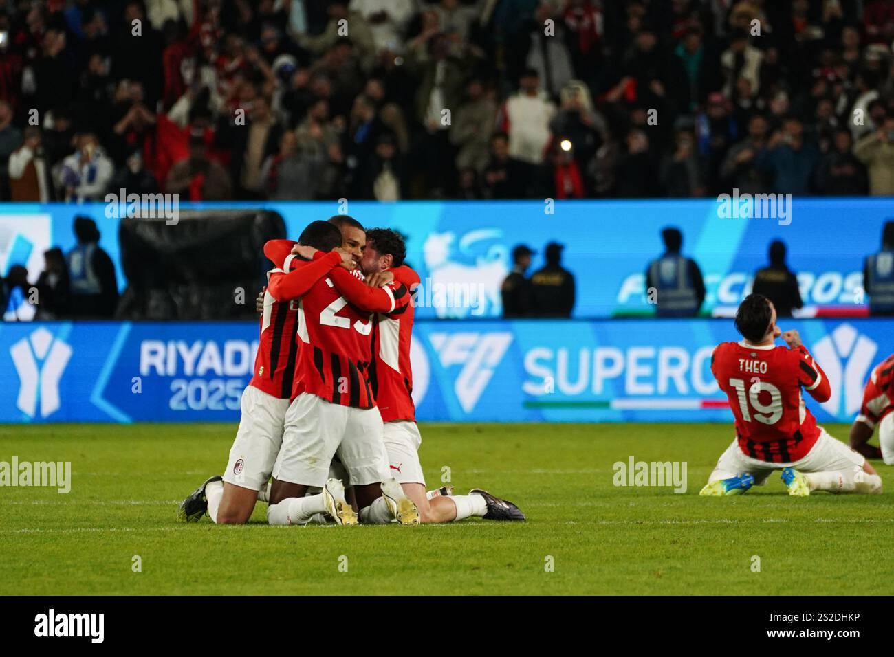AC Milan's players celebrate after winning the trophy of the Italian ...