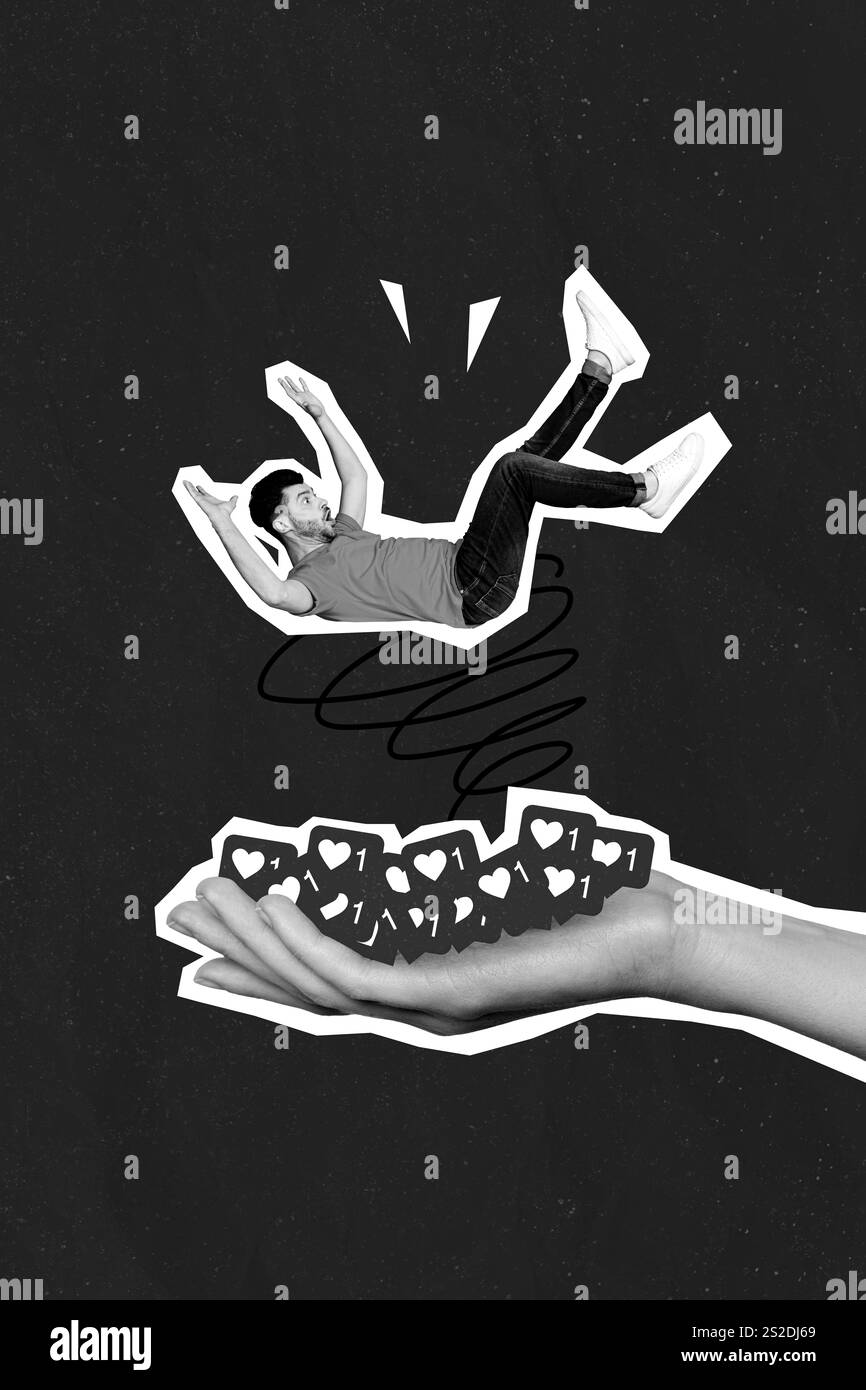 Creative 3d photo collage artwork graphics painting of funky funny guy ...