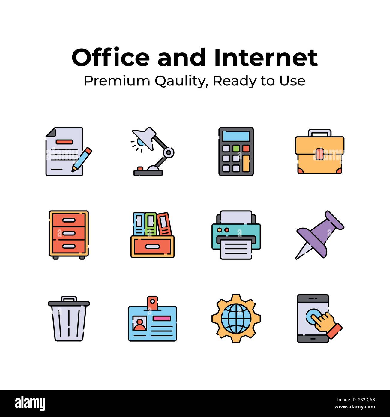 Take a look at this amazing icons of office and internet in modern ...