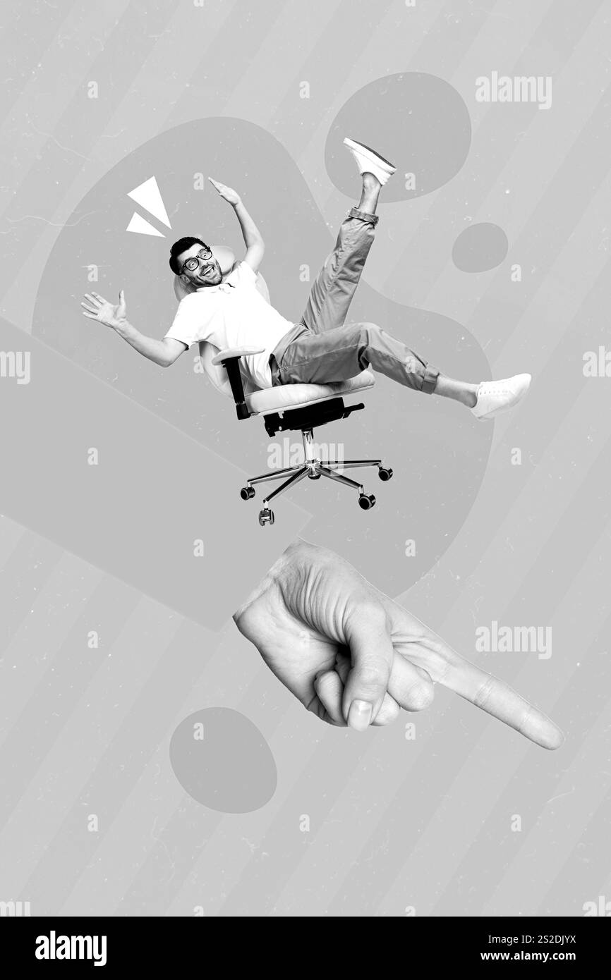 Photo collage cartoon comics sketch picture of funny funky guy sitting ...