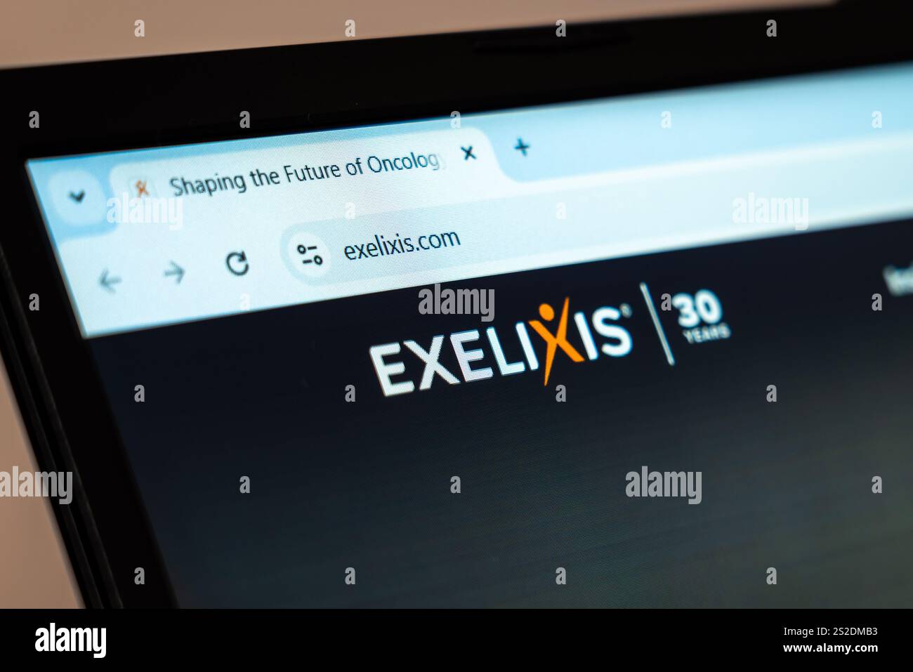 New York, USA - January 07, 2025: Exelixis website homepage displayed ...