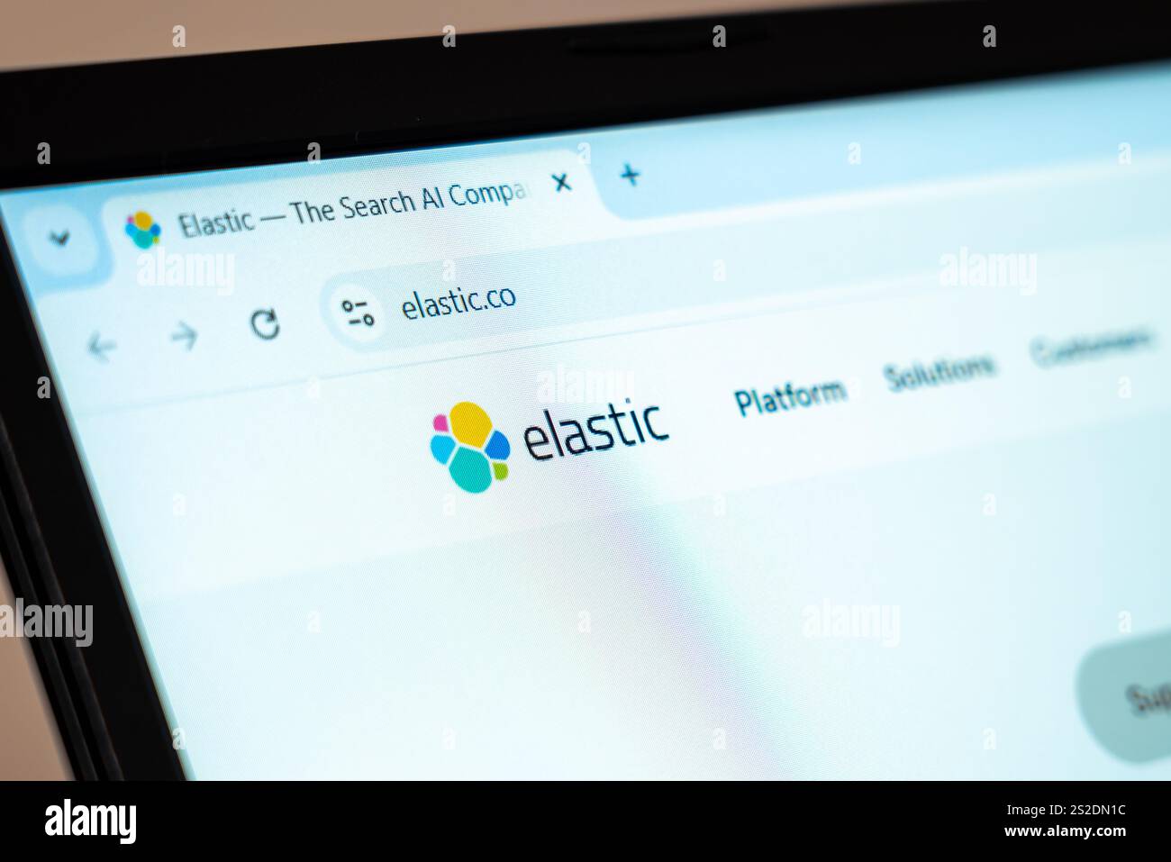 New York, USA - January 07, 2025: Elastic website homepage displayed on ...