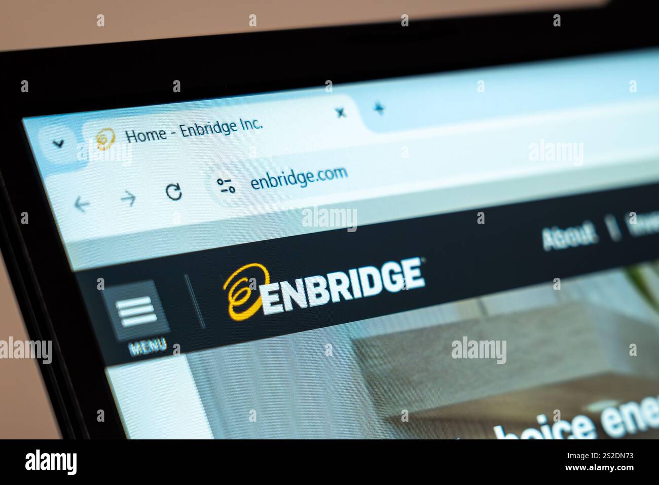 New York, USA - January 07, 2025: Enbridge website homepage featuring ...