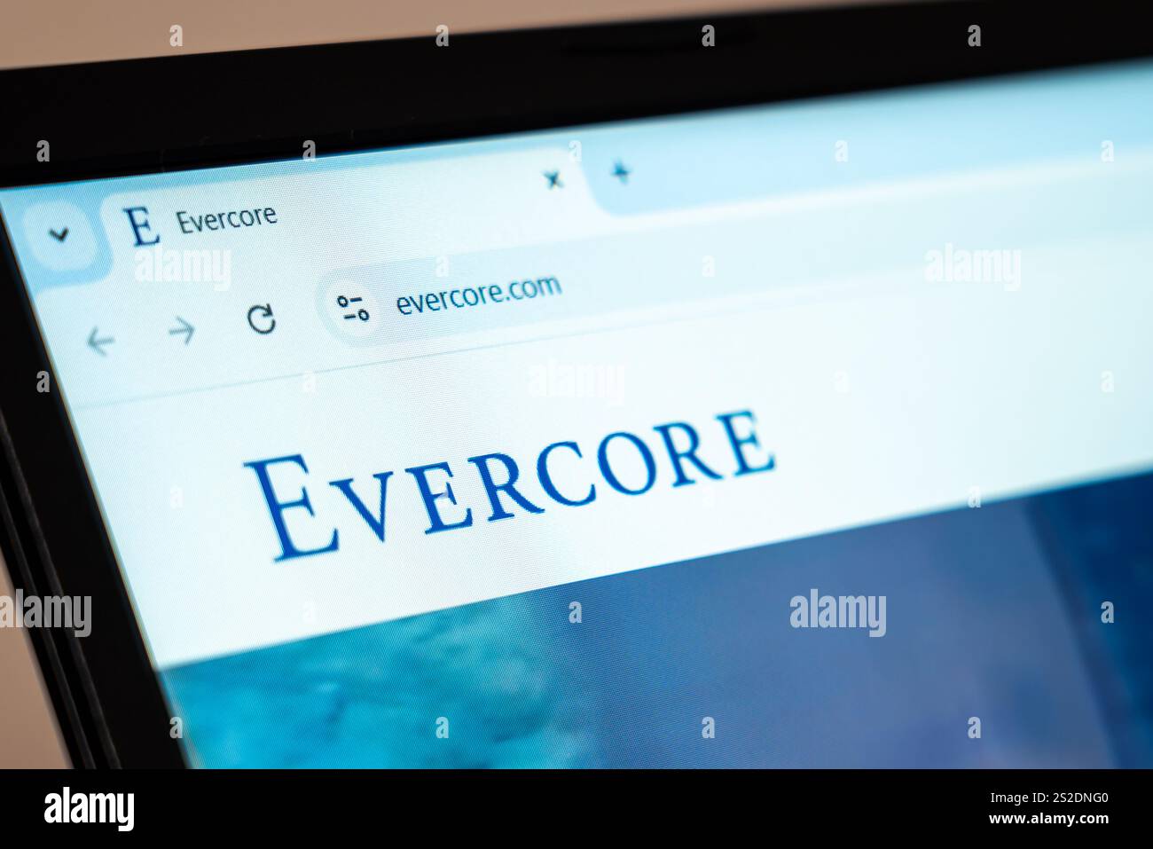 New York, USA - January 07, 2025: Evercore website displayed on ...