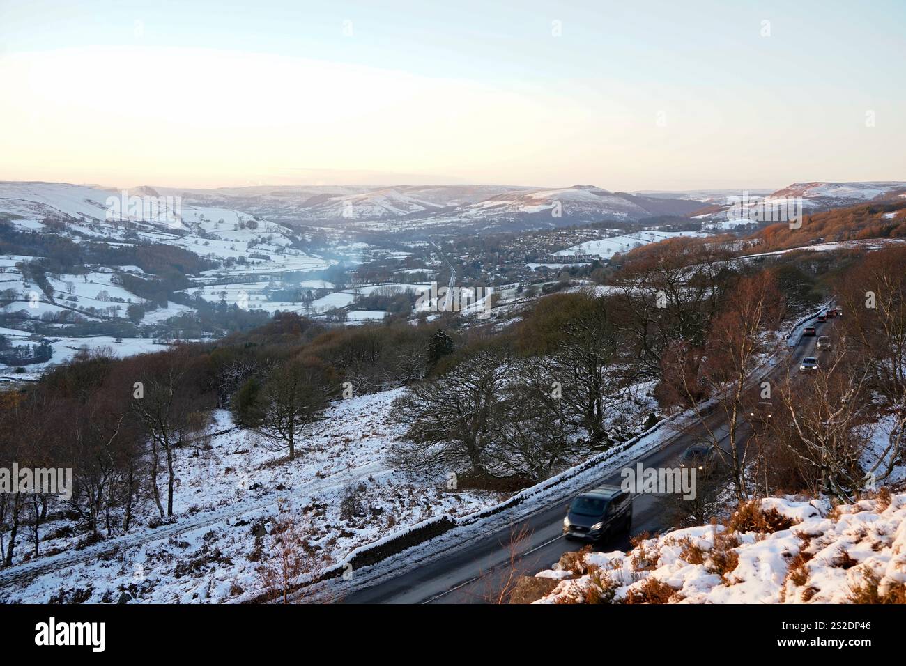 Snow scenes in Derbyshire Peak District National Park England UK ...