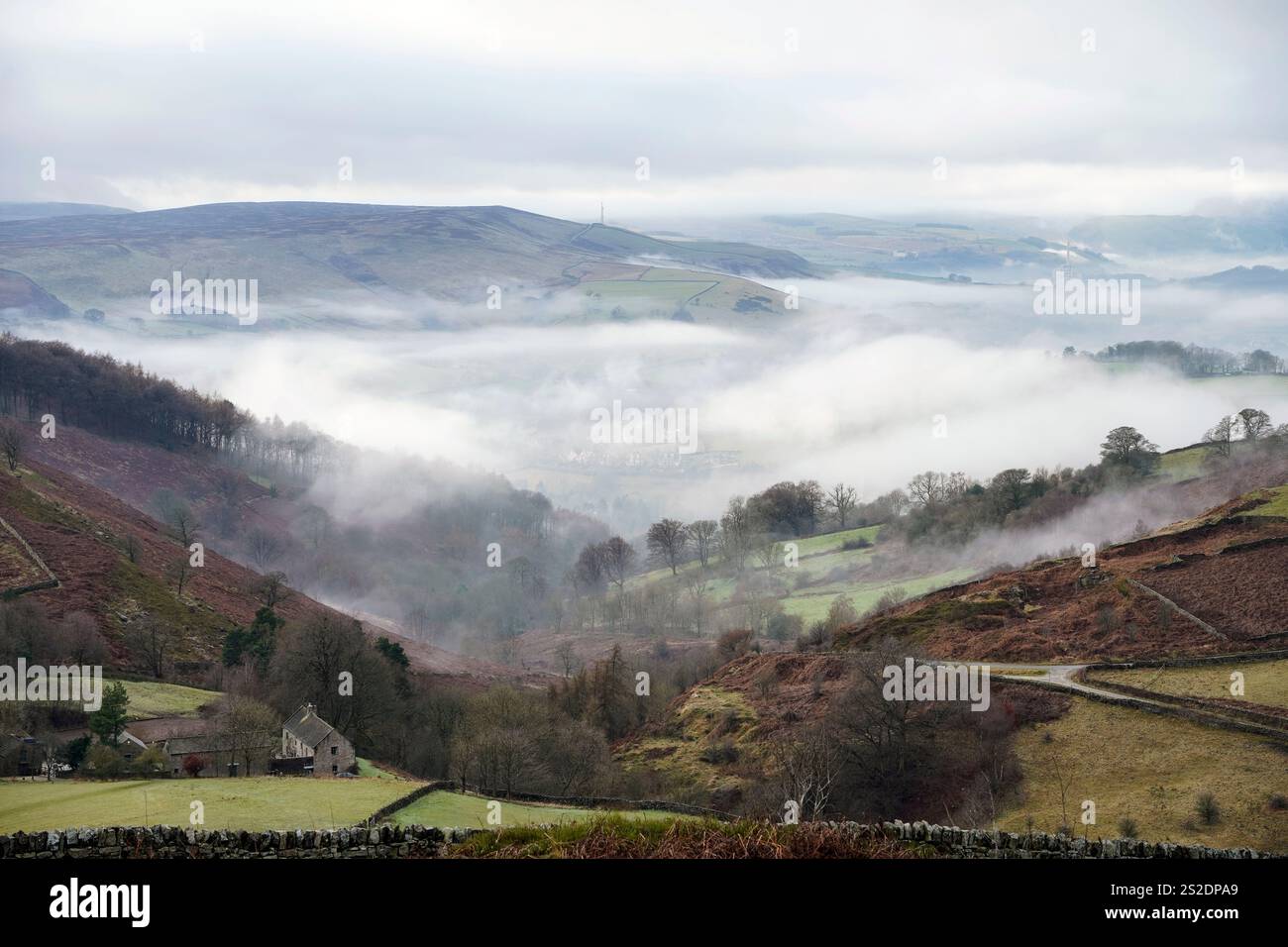 Cloud Inversion in the Peak District National Park Derbyshire England ...